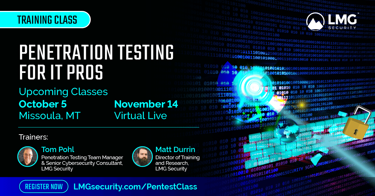 Penetration Testing for IT Pros - One Day Class | LMG Security